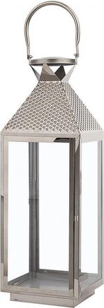 Beliani Beliani - Lanterne au Design Moderne en Acier Agent&eacute; et en Verre de S&eacute;curit&eacute; pour Int&eacute;rieur et Ext&eacute;rieur 55 cm de Hauteur