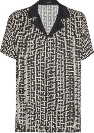 Balmain Homme, Chemises, Noir, Taille: 2XL Chemise &agrave; Manches Courtes