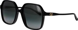 Valentino VLogo Sonnenbrille mit geometrischem Rahmen - - Accessories - unisex - Schwarzk - 56 MM
