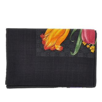 Gucci Silk and wool-blend scarf with Flora print Woman One Size