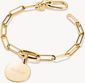 Thomas Sabo Vergoldetes Bettelarmband im B&uuml;roklammer-Design in Gold mit Connect-Glied