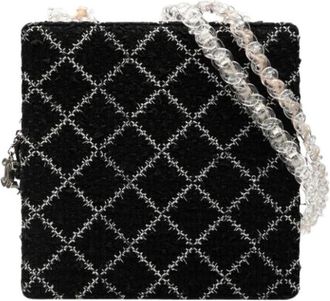 Chanel Pre-owned Sac bandouli&egrave;re mini en tweed - Femme - Pre-owned - Noir - Taille: ONE Size
