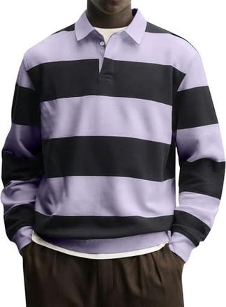 Generic Polo classique doux pour homme, coupe classique, coupe classique, tunique de vacances l&eacute;g&egrave;re et respirante, violet, XXL