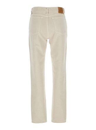 Toteme Womens White Denim Jeans With Logo Patch Cotton Organic