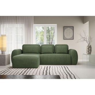 Fun M&ouml;bel Ecksofa Schlafsofa Sofa gaston in Stoff Puente Gr&uuml;n Ottomane Links