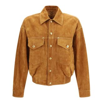 Versace Blouson en daim - Homme - Vestes - Brun - Taille: L