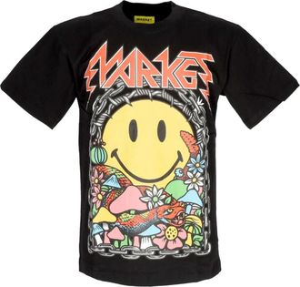 Market Smiley Print Schwarzes Tee Baumwoll T-shirt - - Tops - Herren - Mehrfarbig - XL