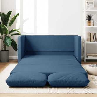 vidaXL Vidaxl - Canap&eacute;-lit 2 en 1 bleu 112x174x55 cm tissu