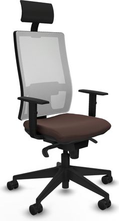 Piqueras y Crespo Ergonomischer Stuhl mit hoher R&uuml;ckenlehne und 1D-Armlehnen, h&ouml;henverstellbare Lendenwirbelst&uuml;tze und festes Kopfteil, ausgestattet mit Sincro 5 Positi