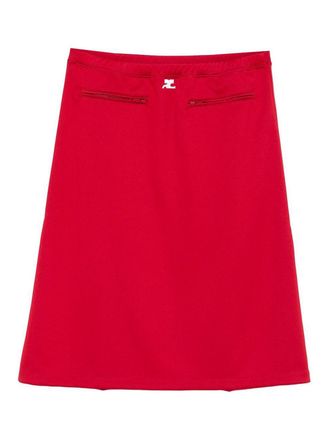 Courrèges Jupe Midi - Rouge