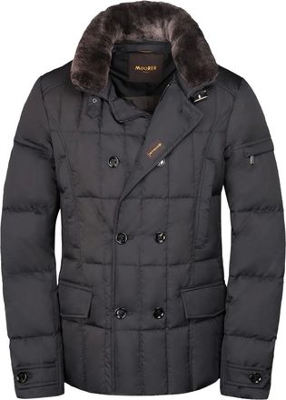 Moorer Doppelreihige Siro-KM Jacke mit Pelzkragen - Schwarz