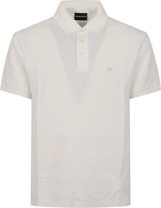 Emporio Armani Homme, Tops, Blanc, Taille: 2XL Polo en piqu&eacute; coupe regular