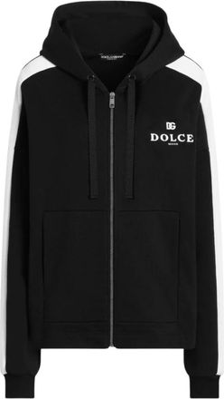 Dolce & Gabbana Femme, Sweatshirts et sweats &agrave; capuche, Noir, Taille: 40 FR SweaT-shirt z fermetureure &eacute;clair