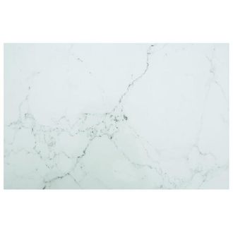 vidaXL Plateau de Table, de Bureau, Table &agrave; Manger Blanc 100x62 cm 8 mm Verre tremp&eacute; design marbre vidaXL