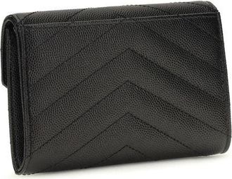 Saint Laurent Envelope Cassandre Wallet - Black