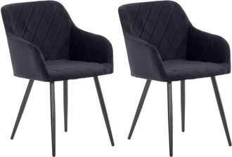 Clp Ensemble de 2 chaises de restauration Shila Nero, velours