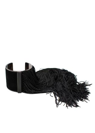 Tom Ford Black Suede Tassel Cuff Bracelet
