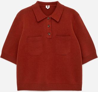 Arket Poloshirt Aus Baumwolle -Orange