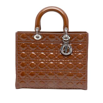 Dior Tan Large Patent Cannage Lady Dior