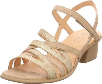 Think Damen VIVI chromfrei gegerbte nachhaltige Sandale, SAND/KOMBI 4000