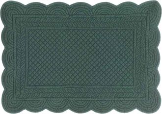 Blanc Mariclò Set 2 rechteckige amerikanische Tischsets aus Baumwolle grün 35 x 50 cm