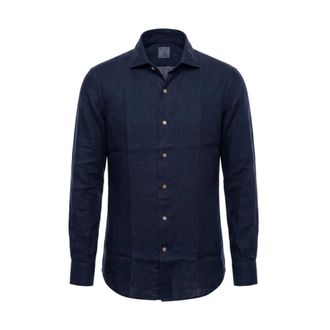 Mazzarelli Linen Slim Fit Shirt - - Shirts - Herren - Blau - L
