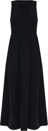 Emporio Armani Femme, Robes, Noir, Taille: 42 FR Robe Maxi &agrave; Ourlet &Eacute;vas&eacute;