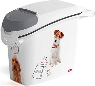 Curver Futterbeh&auml;lter f&uuml;r Hunde - 6 kg/15 l - luftdichte Aufbewahrung gegen Ger&uuml;che f&uuml;r Hunde - mit Tragegriff - Wei&szlig;