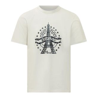 Kenzo Homme, Tops, Blanc, Taille: M T-Shirt Tour Eiffel