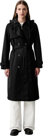 DKNY Dkny, Femme, Manteaux, Noir, Taille: 42 FR Trench-coat double boutonnage