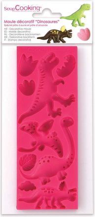 ScrapCooking 3449 Dinosaurier-Backform Silikon Rosa 21,7 x 9,5 x 0,8 cm