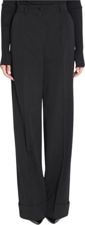 Dolce & Gabbana Femme, Pantalons, Noir, Taille: 36 FR Pantalon de ville large &agrave; revers