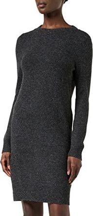 Vero Moda VMDOFFY LS O-Neck Dress GA Noos, Robe Femme, Black/Detail:Melange, XXL