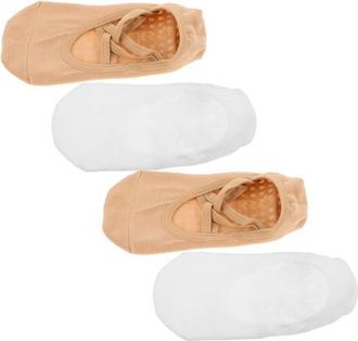 Healifty 2paires Chaussettes Yoga Antid&eacute;rapantes Pour Femmes Avec Sangles Pour Pilates Danse Classique Et Entra&icirc;nement Lot