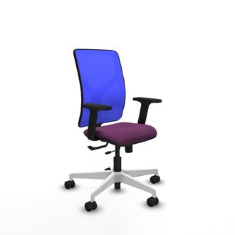 Piqueras y Crespo Verstellbarer Stuhl mit 2D-Armlehnen, h&ouml;henverstellbare Lendenwirbelst&uuml;tze, ausgestattet mit Syncro/Traslack und Schneideschaum, mit 65 mm Nylon-Rolle