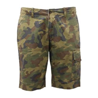 BRIGLIA 1949 Homme, Shorts, Vert, Taille: M Shorts en coton camouflage Modèle Junipero