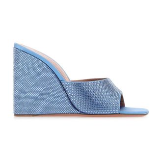 Amina Muaddi Femme, Chaussures, Bleu, Taille: 38 1/2 EU Lupita Crystal Wedge