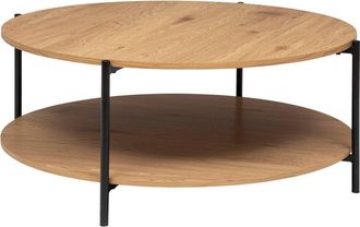 Atmosphera Atmosphera - Kaffeetisch Slano Metall & Papier - D.90 cm - Naturholz