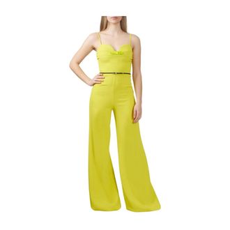 Elisabetta Franchi Cedar Belted Palazzo Jumpsuit - - Jumpsuits & Playsuits - Damen - Gelb - M