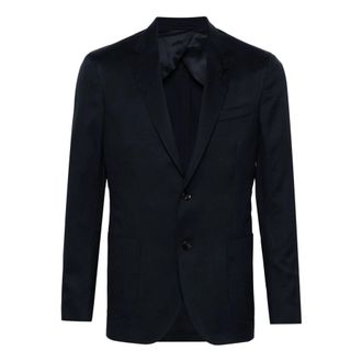 Lardini Marineblauer- einreihiger Twill-Blazer - - Jackets - Herren - Blau - 2XL