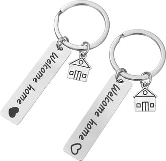 BESPORTBLE 2 St&uuml;ck Willkommen zu Hause Schl&uuml;sselbund Einweihungsparty Erste Zuhause Schl&uuml;sselanh&auml;nger Tasche H&auml;ngen Ornamente Geldb&ouml;rse Charms kleiderb&uuml;gel schl&uuml;