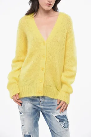 Dsquared2 Maxi-Cardigan mit Ajourstrick und V-Ausschnitt Dsquared2