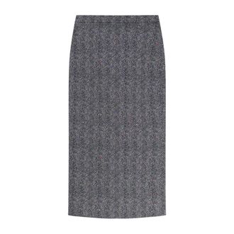 Givenchy Herringbone Motif Cotton Skirt - - Skirts - Damen - Grau - XS
