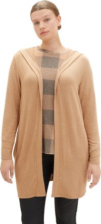 Tom Tailor Damen Longstyle T-Shirt Cardigan mit Kapuze