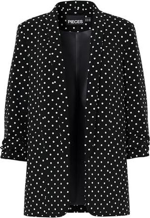 Pieces Pcbosella 3/4 Printed Blazer Noos BC Noir, XL Femme, Noir, XL