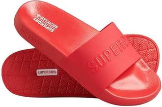 Superdry Homme Code Logo Vegan Pool Slide Tongues, Rouge Coucher de Soleil, Large