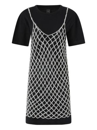 Pinko robe à superposition en mesh - Noir