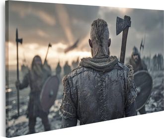 Islandburner Bild auf Leinwand Wikinger bereit sich in die Schlacht zu st&uuml;rzen Bilder Wandbilder Poster