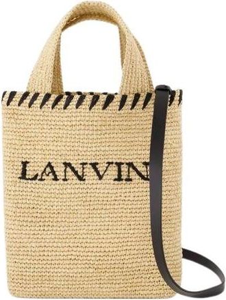 Lanvin Femme, Sacs, Beige, Taille: ONE Size Sac Shopper en Osier avec Anses