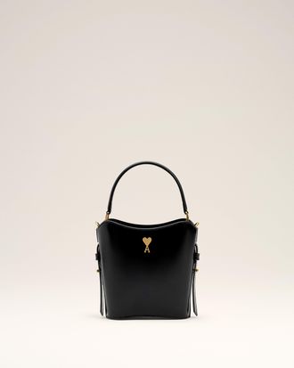 Ami Sac Seau Noir Mini Paris Paris En Cuir Glacé Noir - TU - Unisex